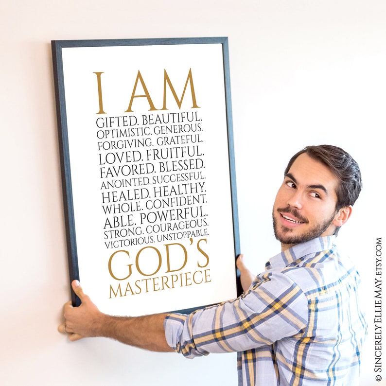 Gods Masterpiece Identity in Jesus Christ Positive Mind - Etsy Australia