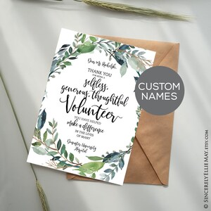 Volunteer Appreciation Custom Poster Gifts, Personalized Thank You Card ...