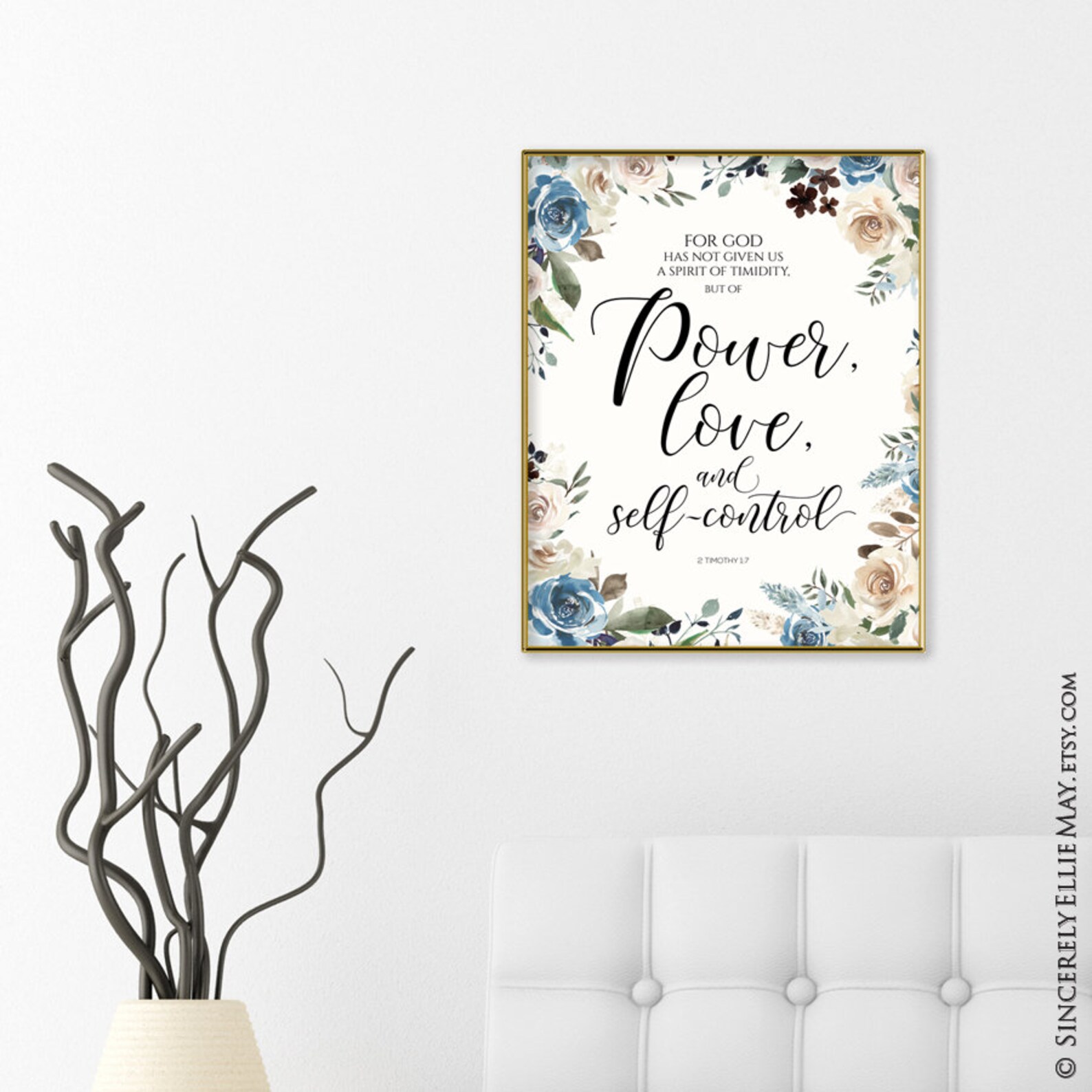 2 Timothy 1:7 Bible Wall Art Christian Download Spirit Of | Etsy