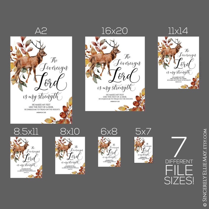 Fall Christian Decorations Inspirational Scripture Deer Forest Wall Art ...