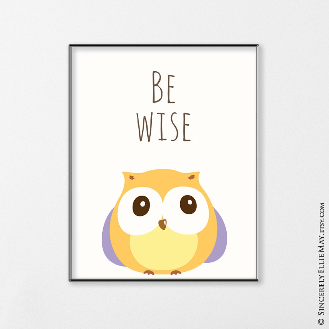 Owl Nursery Decor Wall Art Poster, Baby Shower Gift Cute Motivational ...