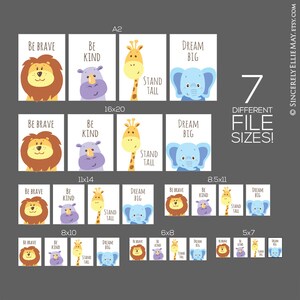 Be Kind, Be Brave, Dream Big, Stand Tall Quotes - Safari Animals ...