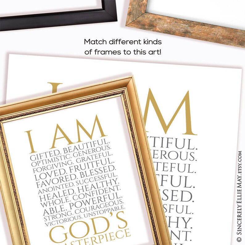 Gods Masterpiece Identity in Jesus Christ Positive Mind | Etsy Australia