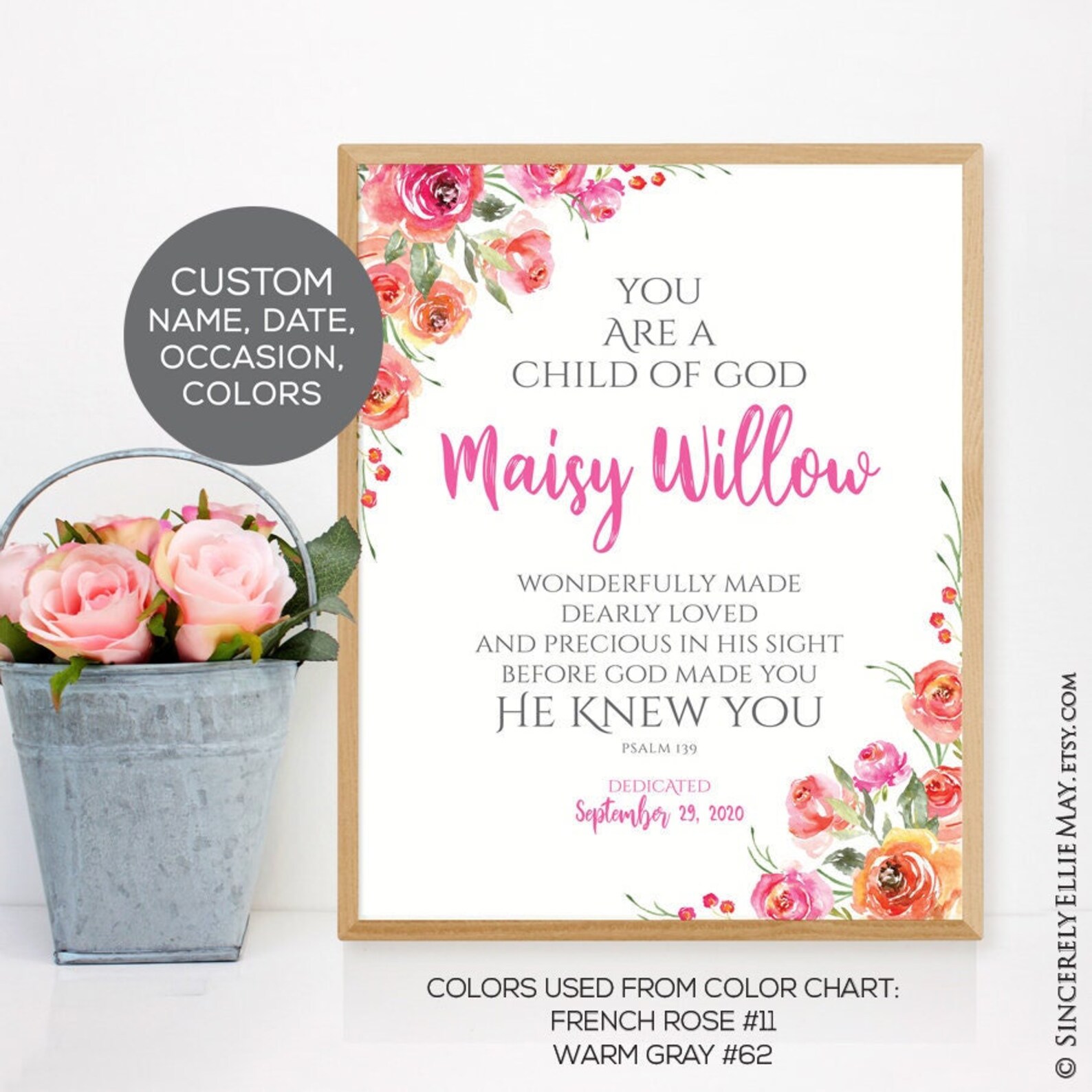 Girl Dedication Custom Baptism Christening Gifts Printable - Etsy Australia