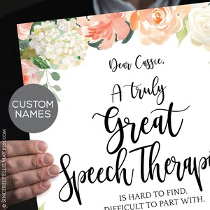 Personalized Gifts for Speech Therapists, SLP Appreciation Wall Art ...