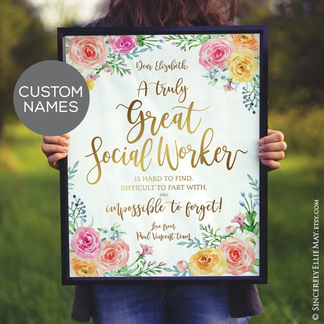 Custom Thank You Social Worker Appreciation Gifts for Women ...