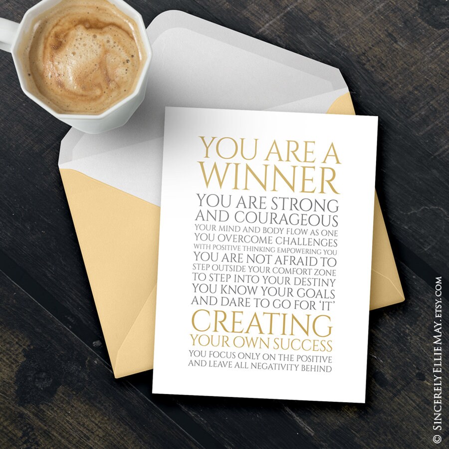 Grow Positive Thoughts With Winner Printable Poster Gift You | Etsy ...