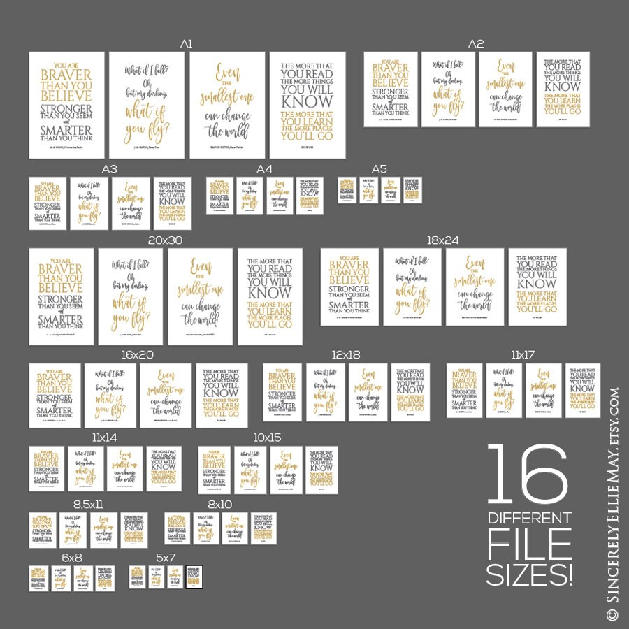 Book Quotes Motivational Wall Art Gifts for Children Printable | Etsy