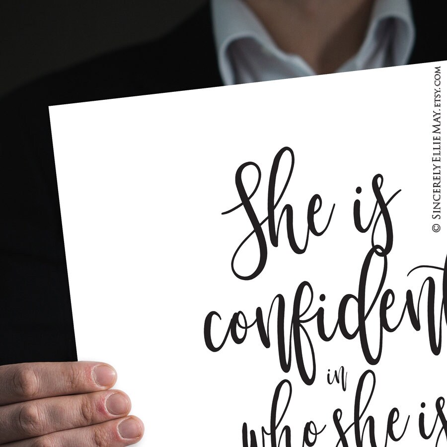 Success Quote Sign She Is Confident She Is Enough Success | Etsy