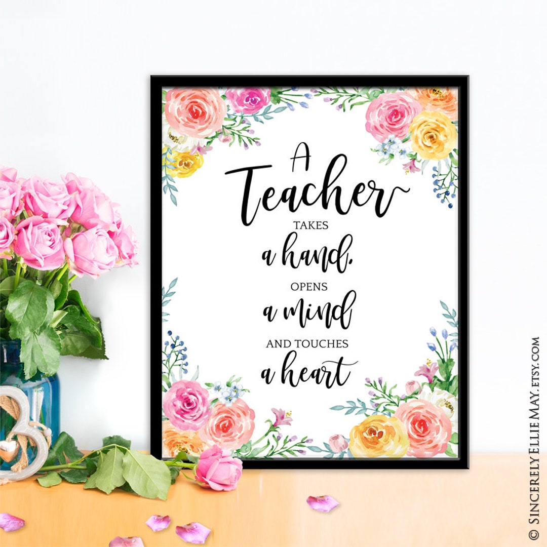 Teacher Appreciation Gifts A Teacher Takes A Hand Quote - Etsy Australia