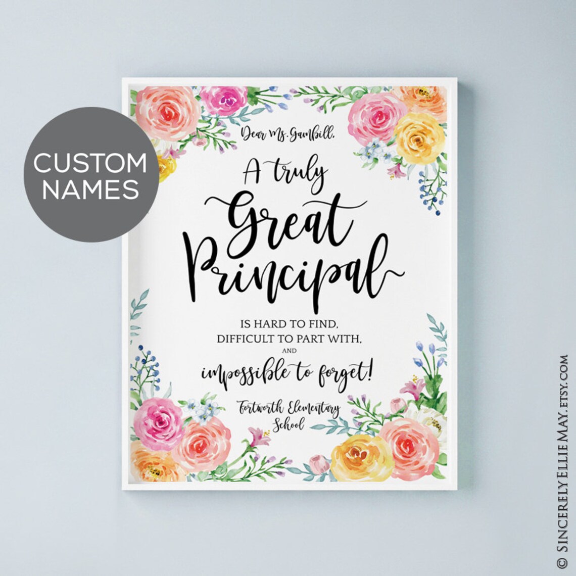 Principal Retirement Gifts - Custom Appreciation Sign Printable ...