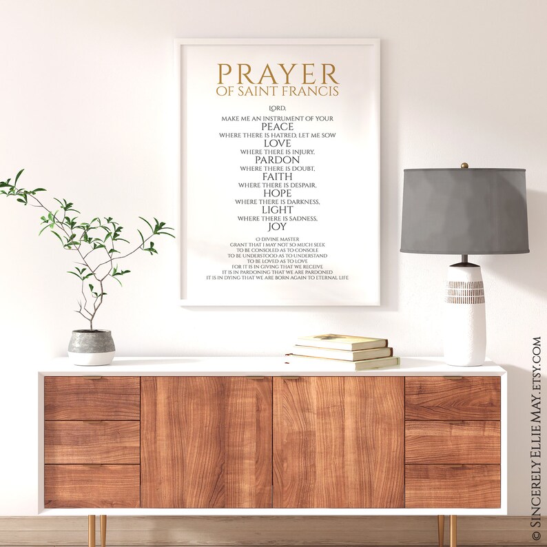 Prayer of St Francis Wall Art Saint Francis of Assisi Social - Etsy