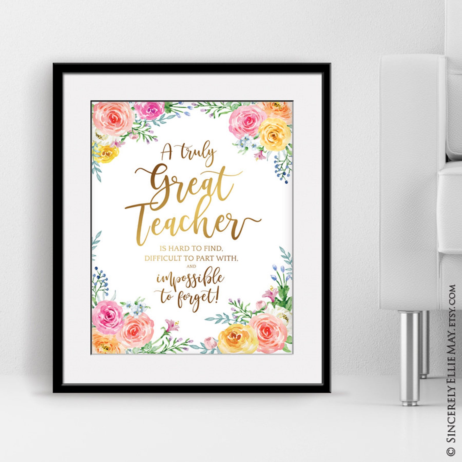 Goodbye Teacher Quote Gold Words YOU PRINT Gorgeous - Etsy Australia
