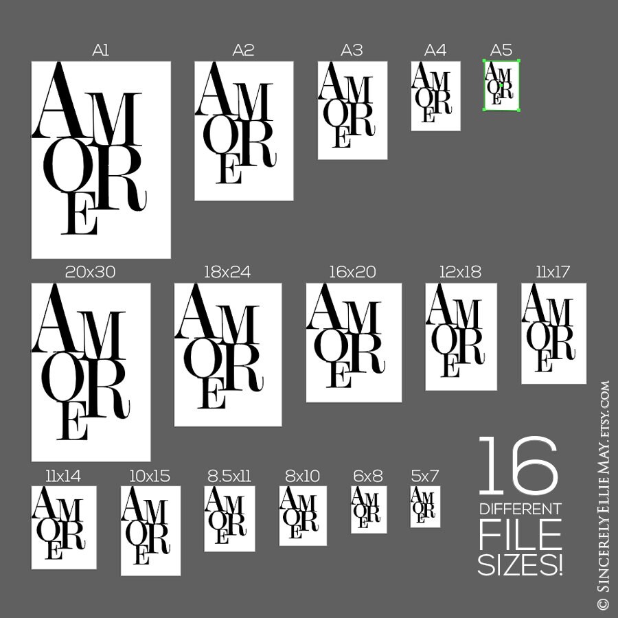 Amore Bedroom Signs Romance Quote Love Poster Wall Art Black | Etsy