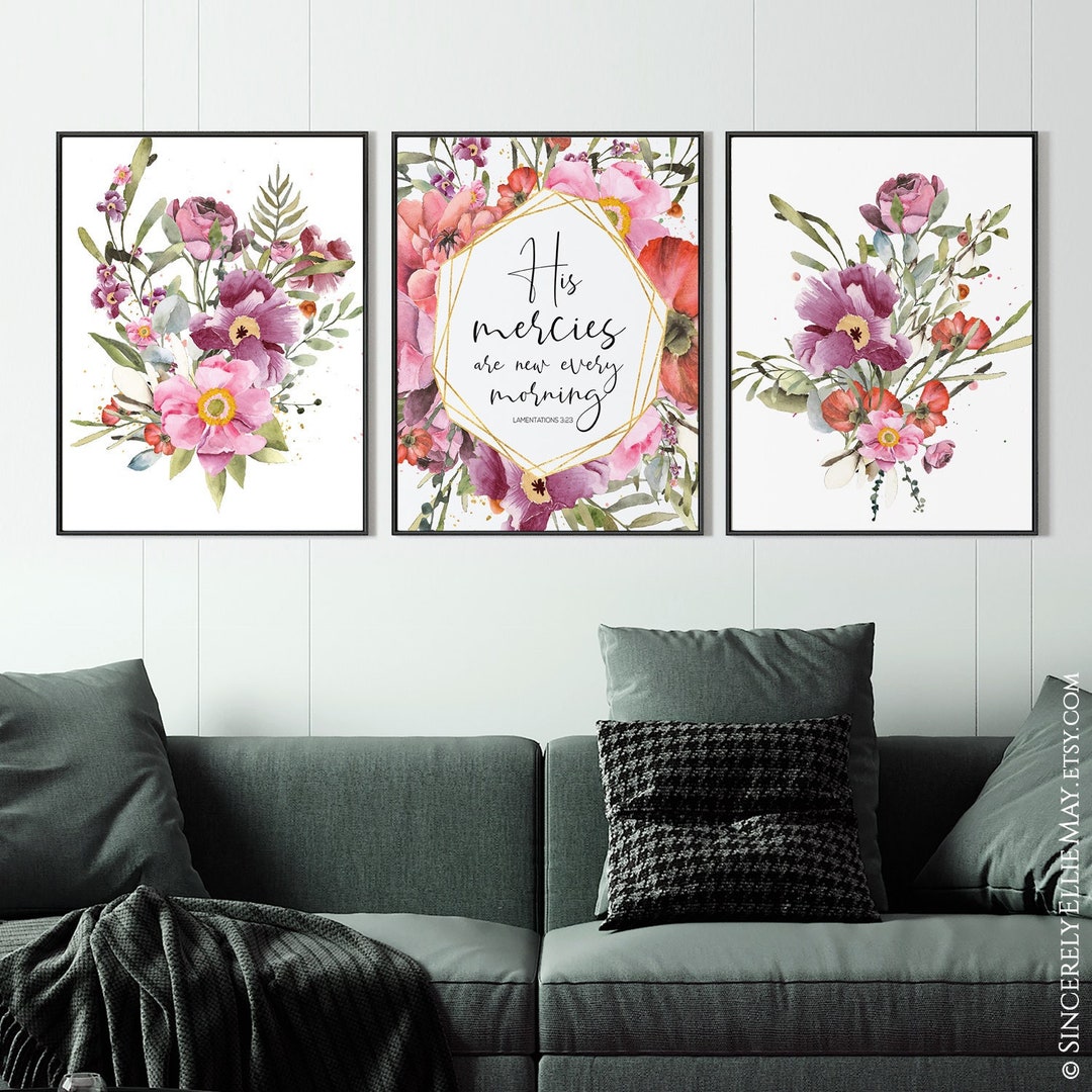 Scripture Wall Art Decor Printables Set of 3, Christian Mothers Day ...