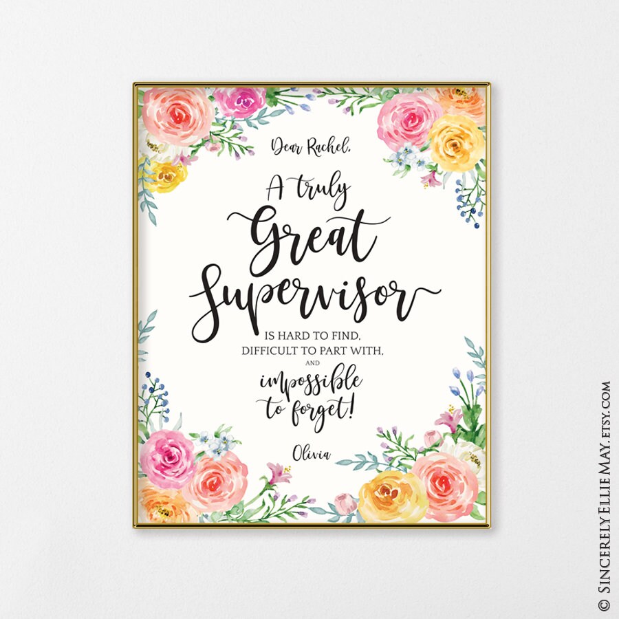 Supervisor Appreciation Gifts Custom Name Wall Art as Thank - Etsy ...