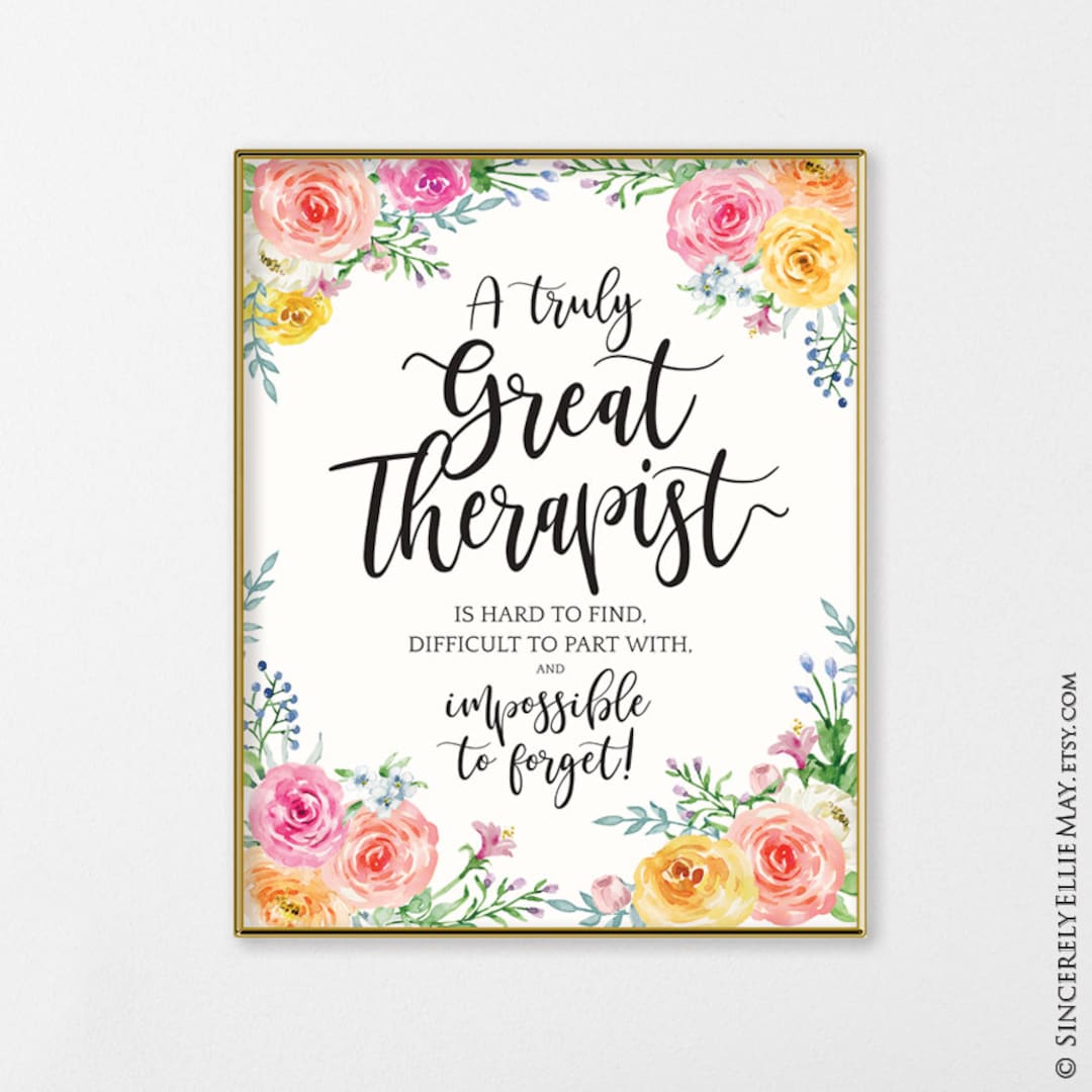 Thank You Therapist T Beautiful Appreciation Quote Office Decor Wall