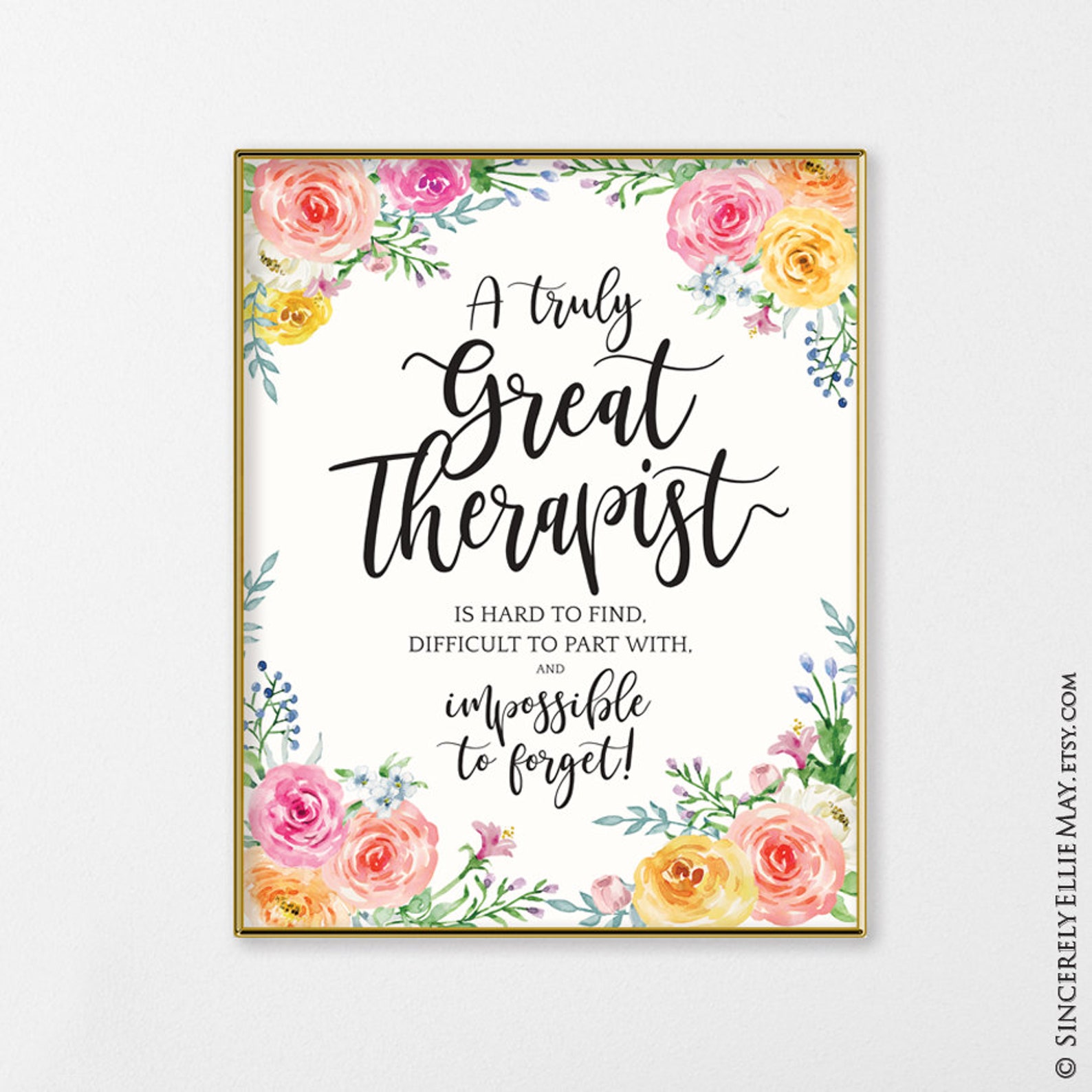 Thank You Therapist Gift Beautiful Appreciation Quote Office - Etsy ...