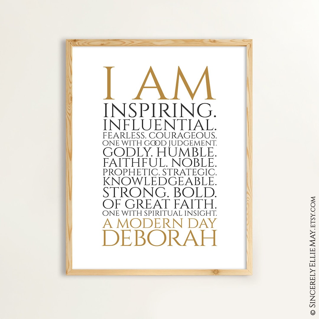 Deborah Modern Day Biblical Woman Leadership Wall Art Gift Printable ...