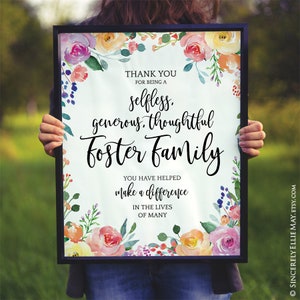 Foster Family Appreciation Gifts, Great as Foster Care Parent Wall Art ...