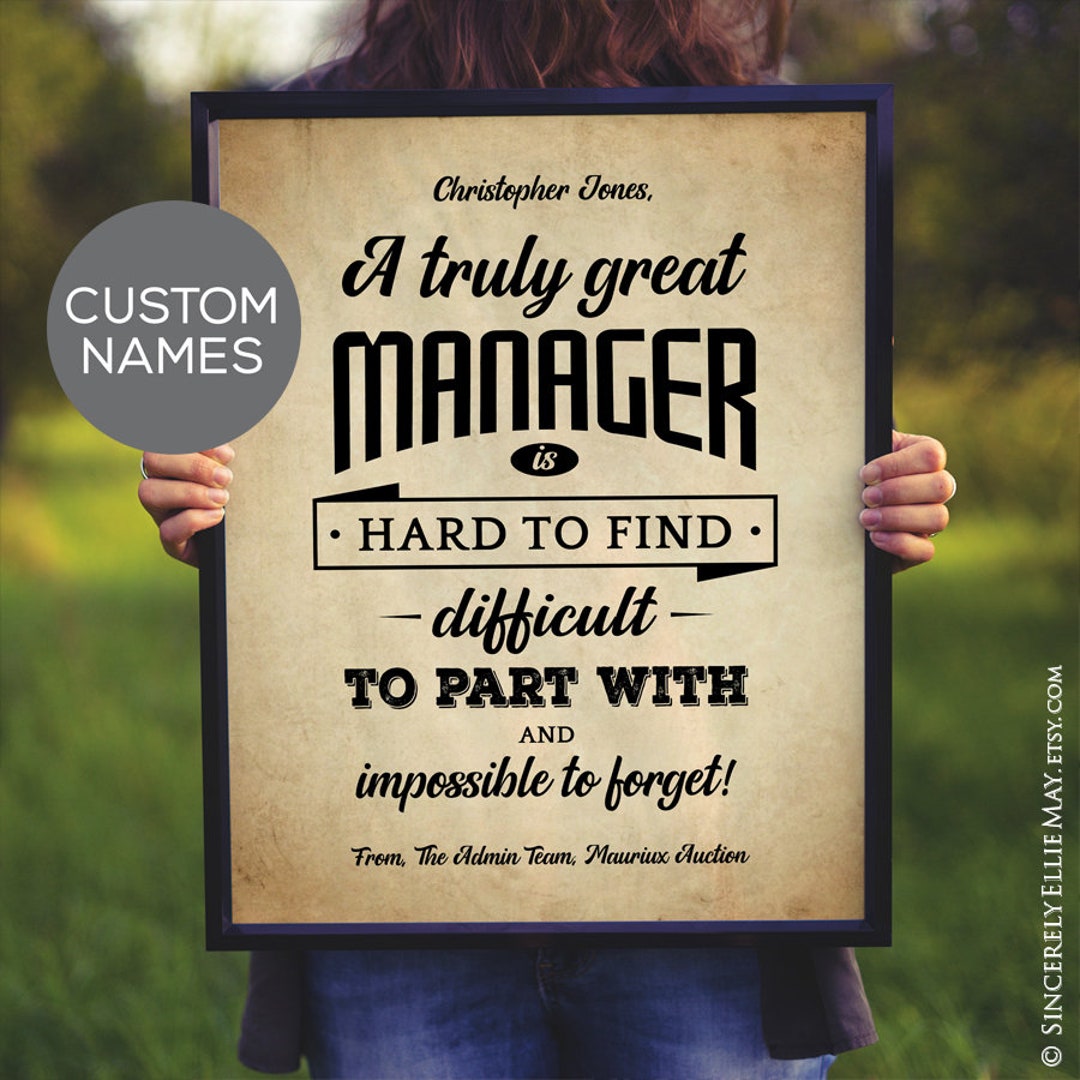 Sales or Office Male Manager Gifts Wall Art and Card Printable - Custom ...