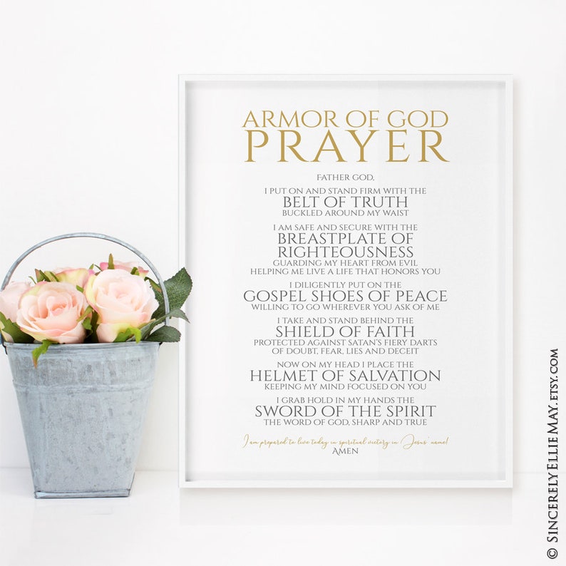 Armor of God Christian Spiritual Warfare Prayer Wall Art - Etsy