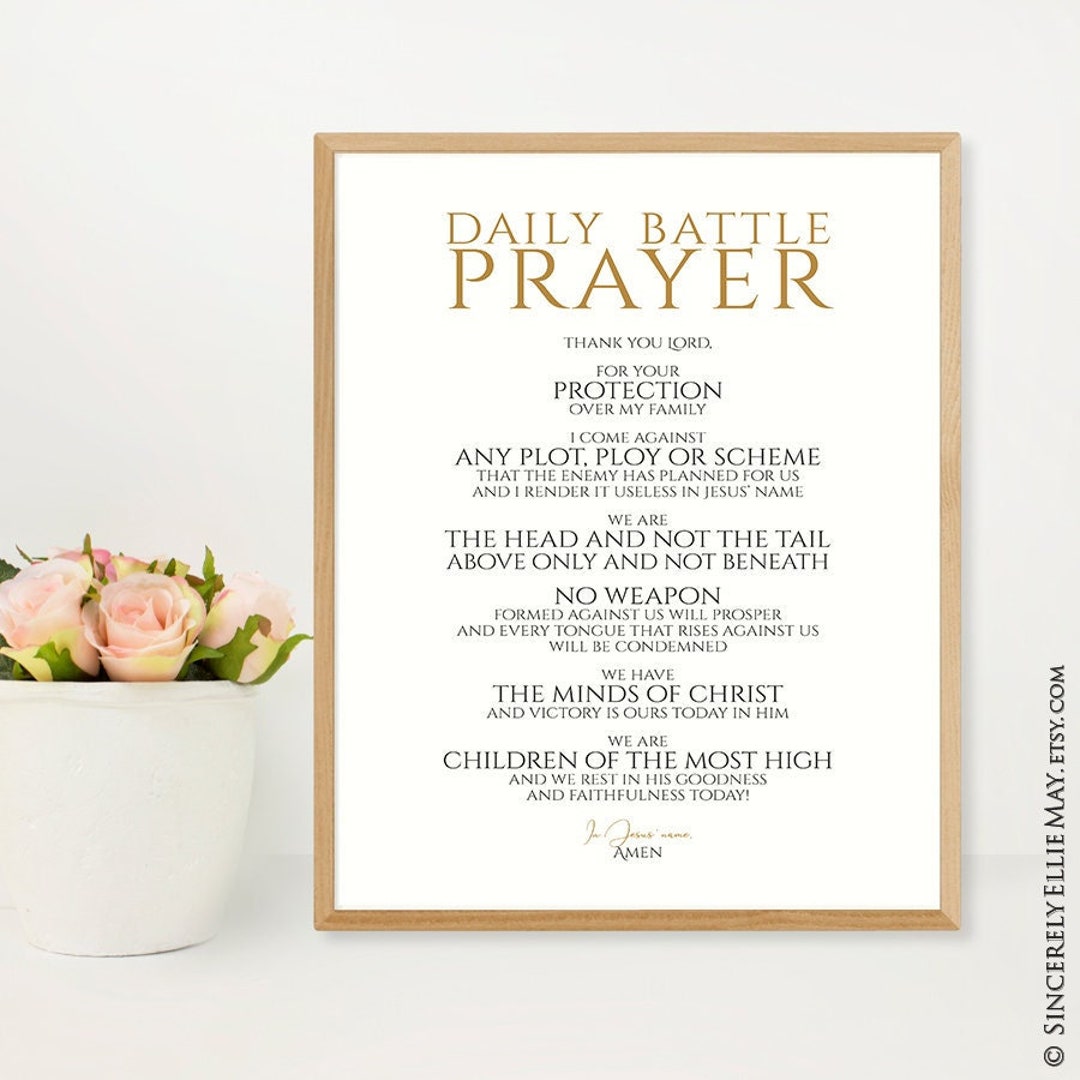 Spiritual Warfare Prayer - Religious Wall Art on Seeking God's ...