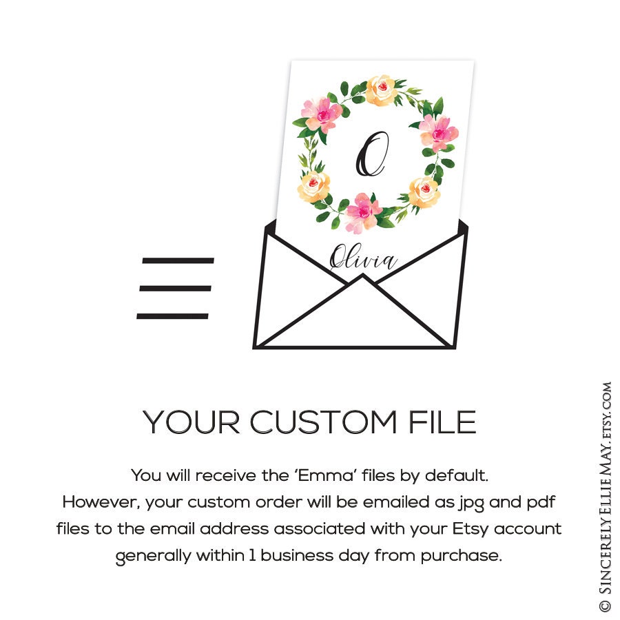 Personalized Name and Letter Wall Art Gift Custom Printable - Etsy ...