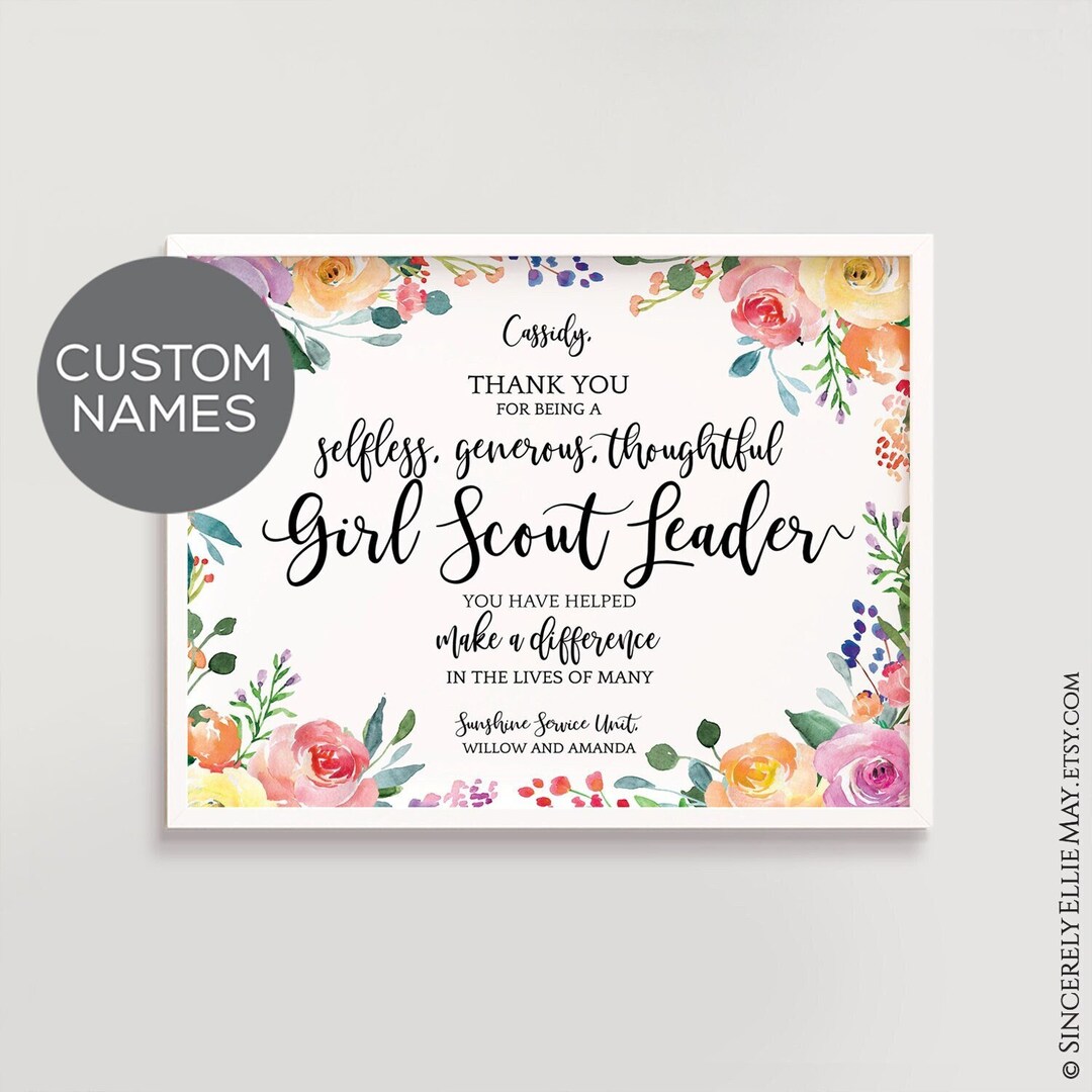 Personalized Girl Scout Leader Appreciation Gifts for Women - Custom ...