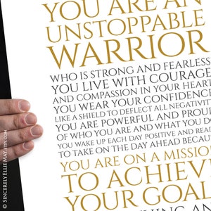 Strong Woman Empowerment Female Motivational Quote Gift, Success Wall ...