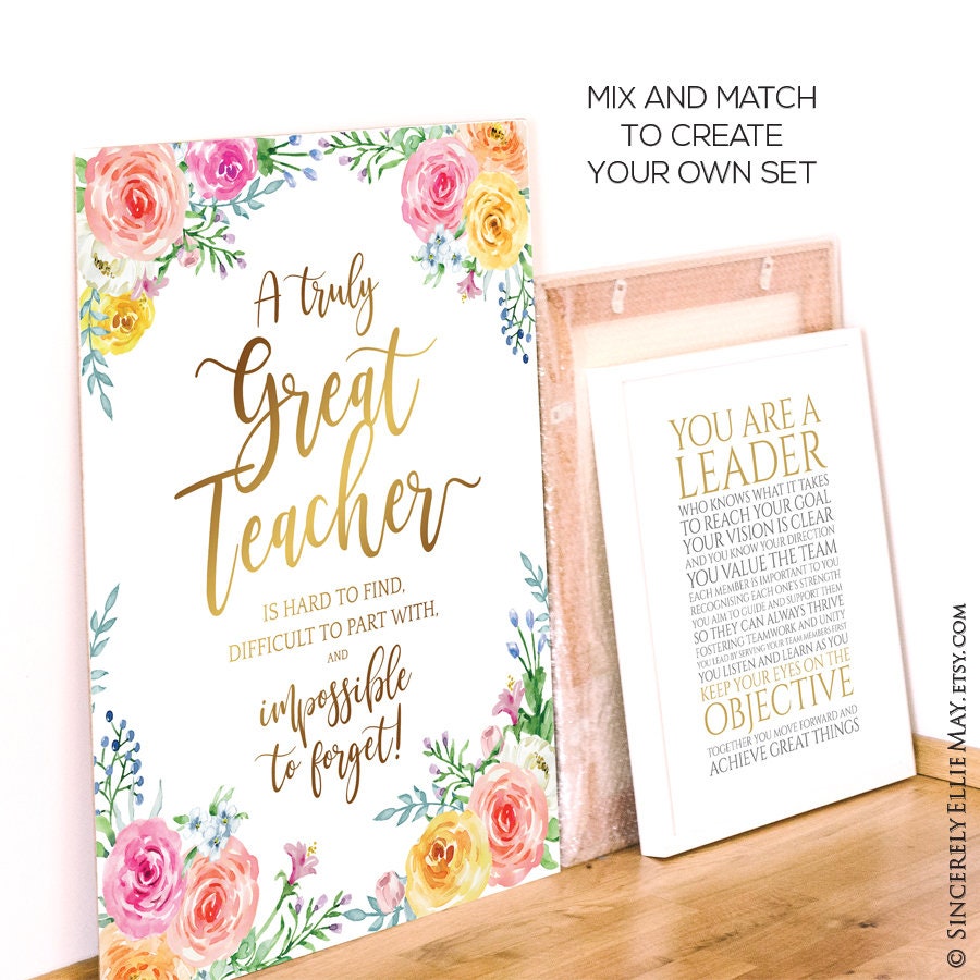 Goodbye Teacher Quote Gold Words YOU PRINT Gorgeous - Etsy Australia