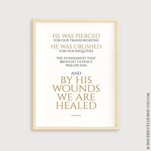 Healing Words Bible Verse Large Wall Art Printable - by His Wounds ...