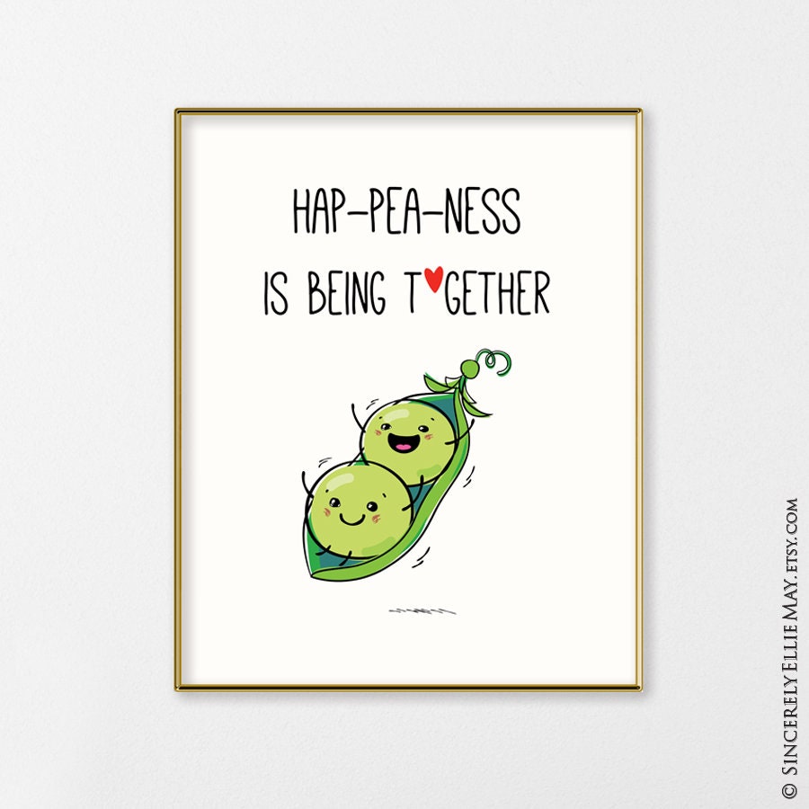 Happiness Quote Kawaii Funny Food Pun Printable Great as | Etsy Australia