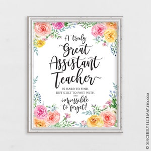 Assistant Teacher Thank You Gifts YOU PRINT - Wall Art Printable Great ...