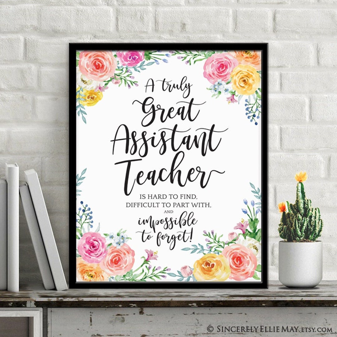 Assistant Teacher Thank You Gifts YOU PRINT - Wall Art Printable Great ...