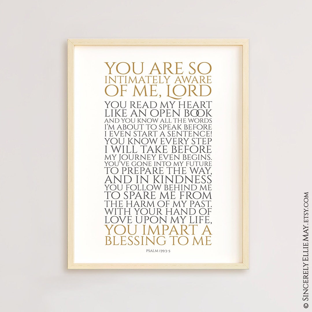 Psalm 139 Wall Art Gifts for Her You Are so Intimately Aware - Etsy