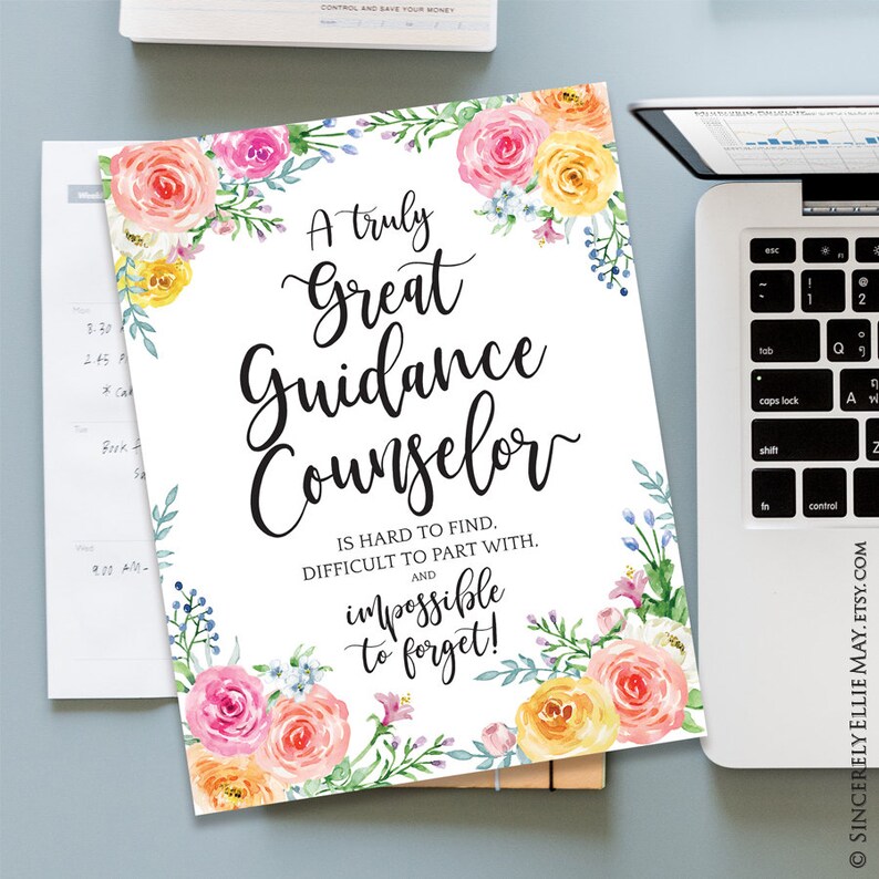 Guidance Counselor Gifts Thank You Wall Art Decor Printable - Etsy