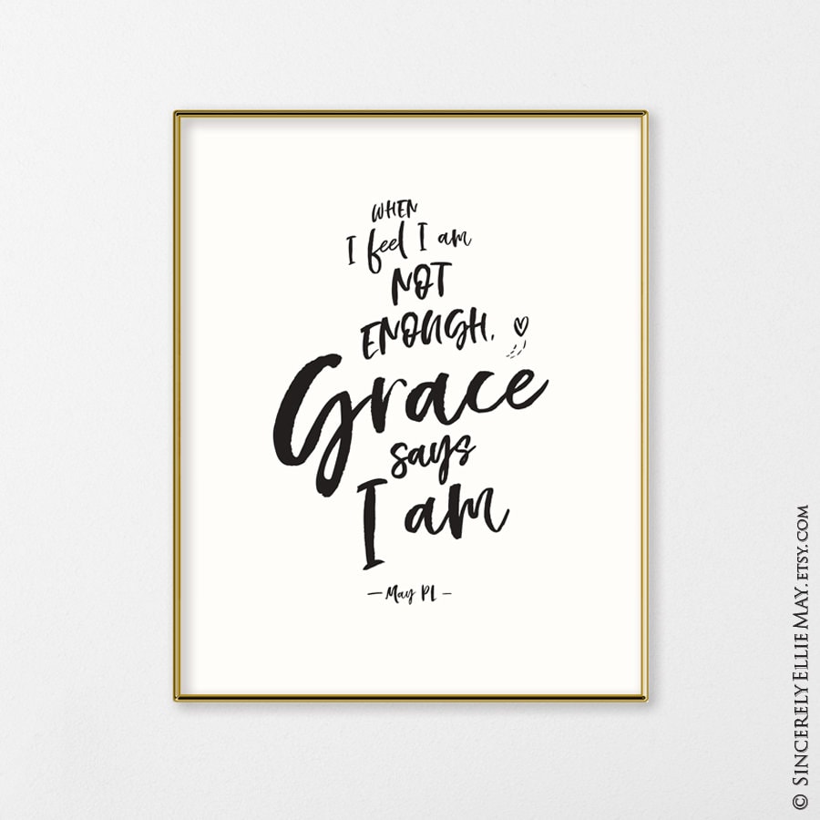 Grace Quote Wall Art Gods Grace Sign Printable Christian | Etsy