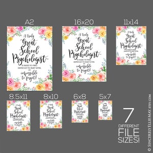 School Psychologist Appreciation Gifts - Psychology Wall Art Printable ...
