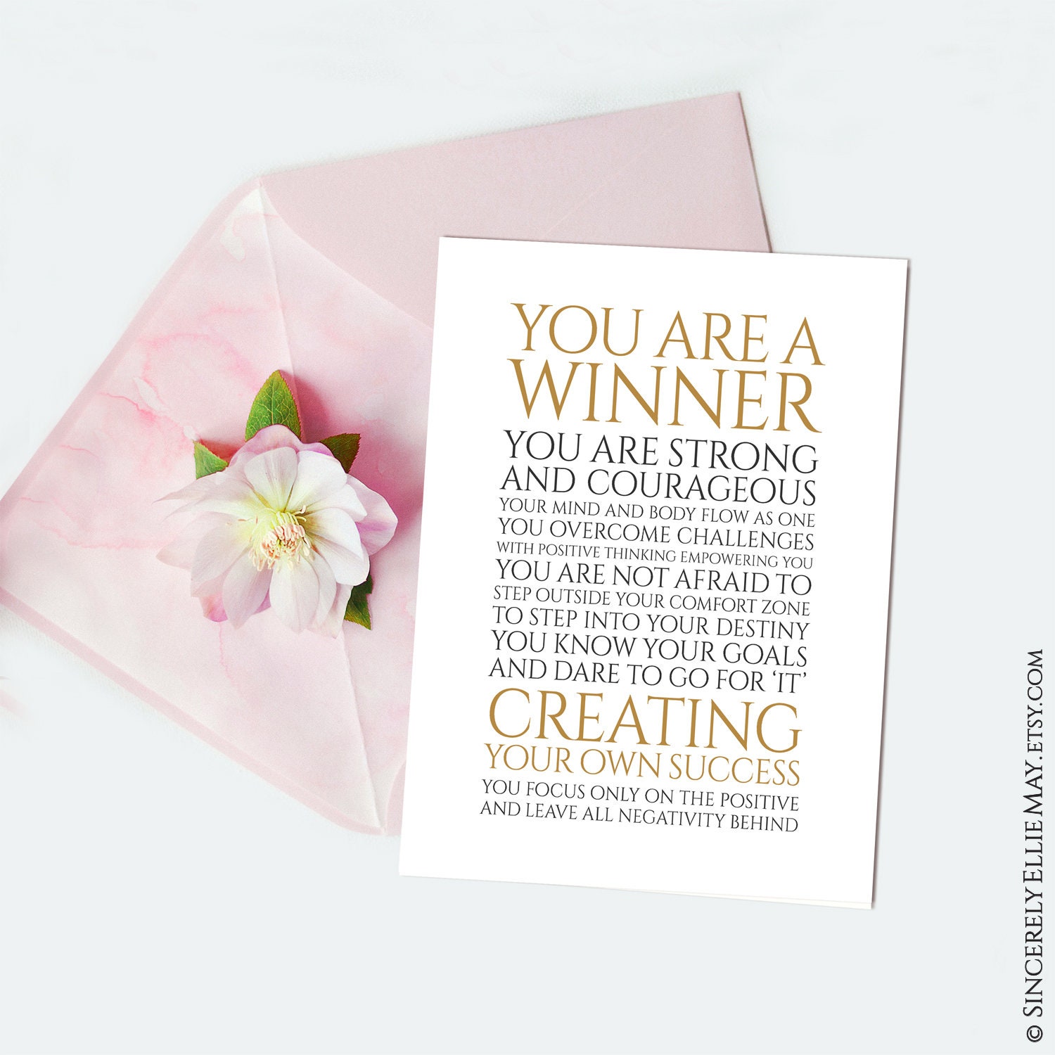 Grow Positive Thoughts With Winner Printable Poster Gift - You Are A ...