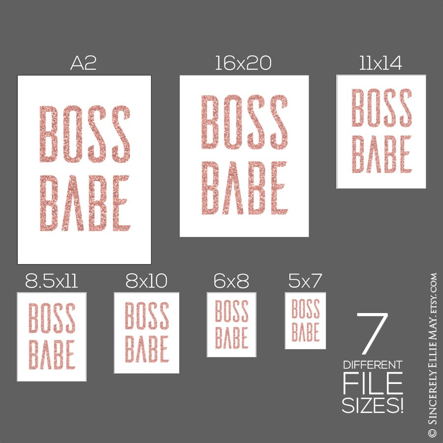 Boss Babe Gifts Entrepreneur Sign Wall Art and Cards Printable | Etsy