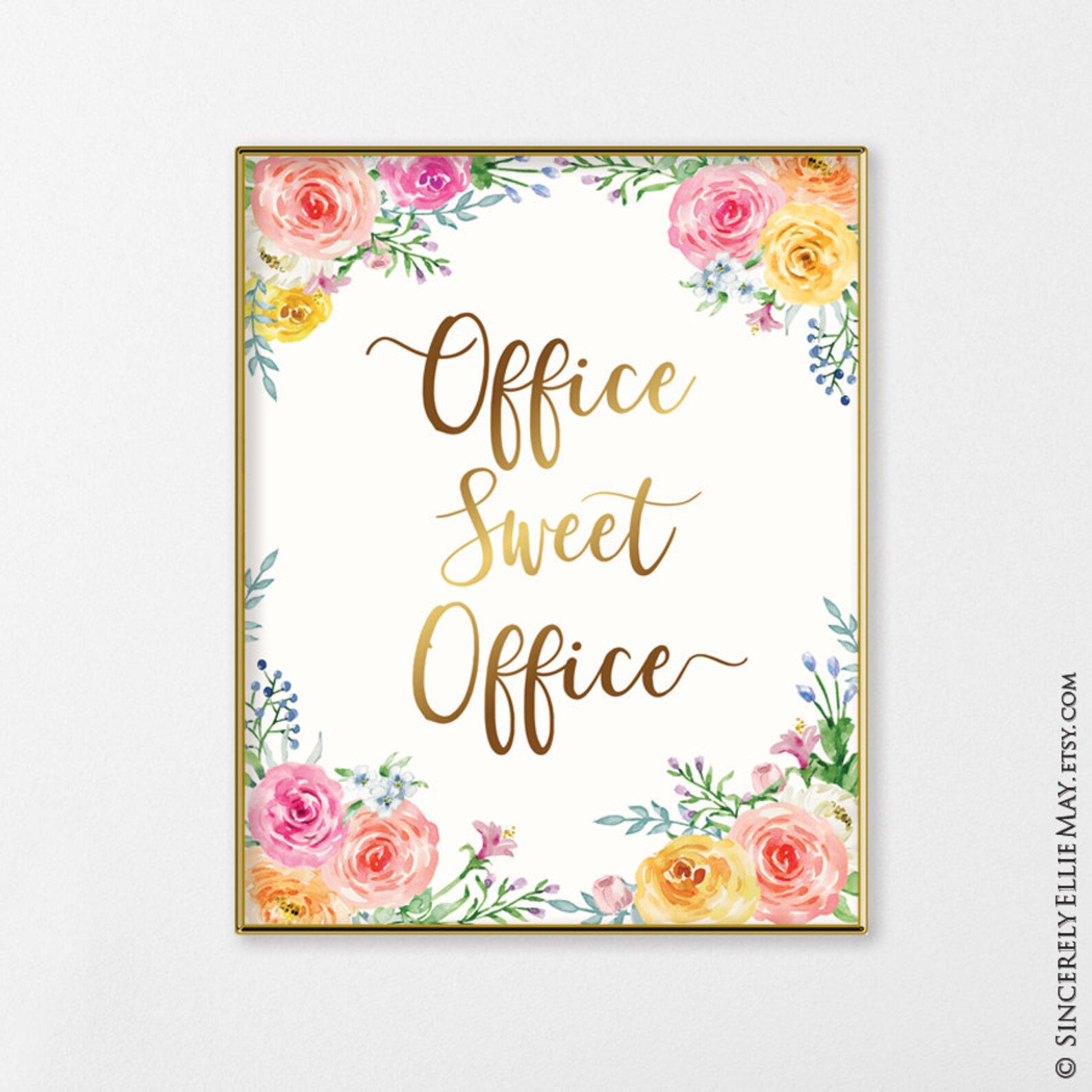 Gold Office Decor Office Sweet Office Quote YOU PRINT | Etsy
