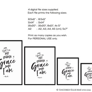 Grace Quote Wall Art - Gods Grace Sign Printable Christian Quotes, an ...