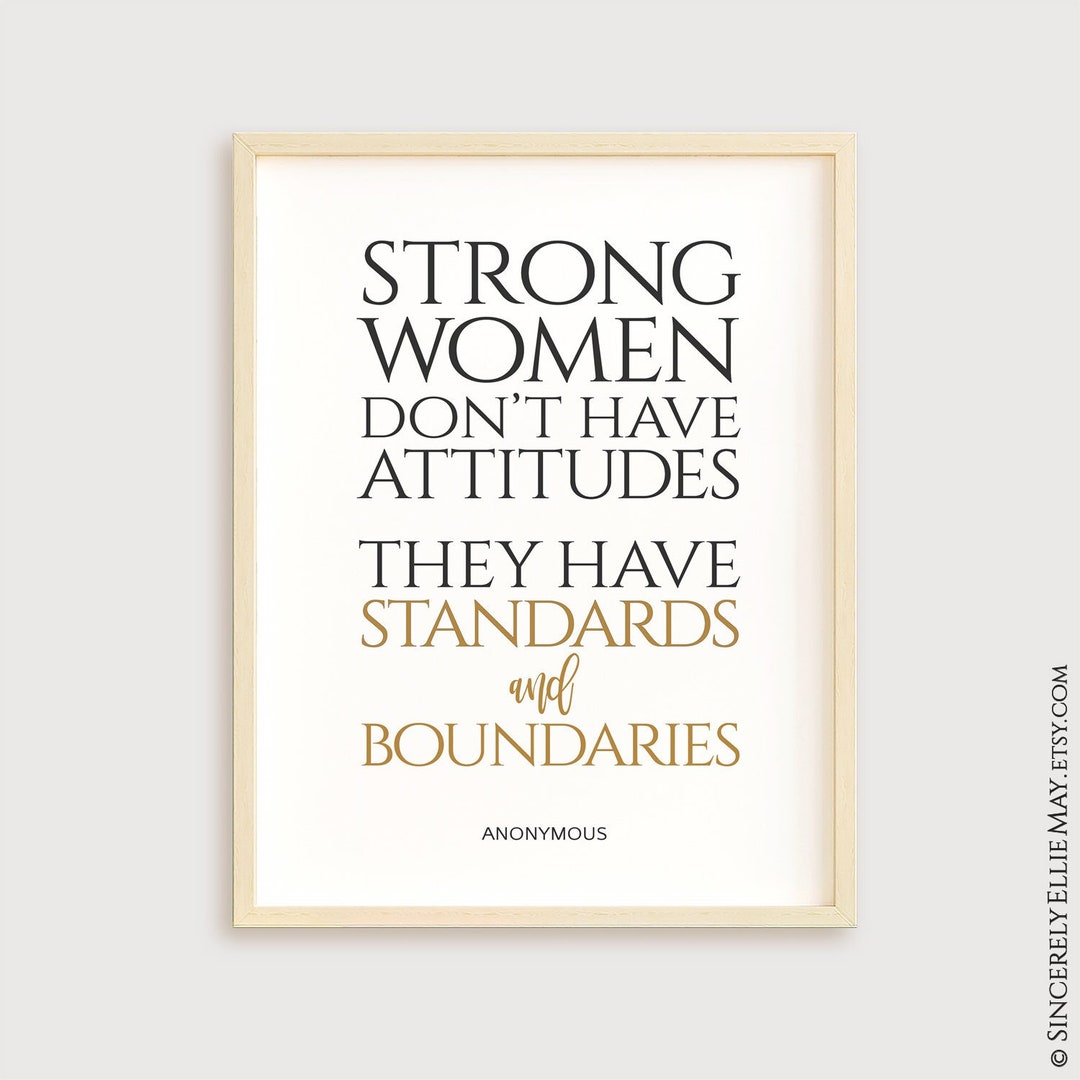 Strong Woman Inspirational Character Quote Wall Art Digital Print ...