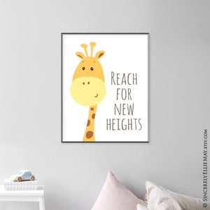 Giraffe Baby Shower Gift and Room Wall Art Decor Safari Animal Poster ...