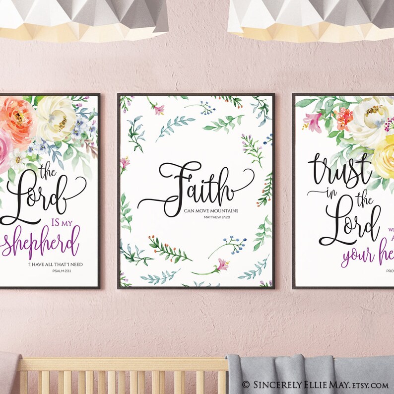Faith Posters Wall Art Set of 3 Christian Bundle Bible - Etsy