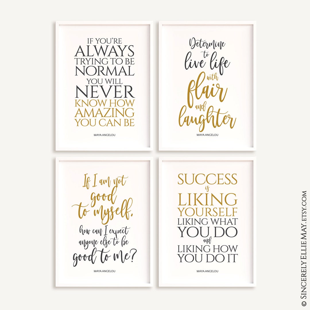 Maya Angelou Inspirational Quotes Mental Health Wall Art Poster Digital ...