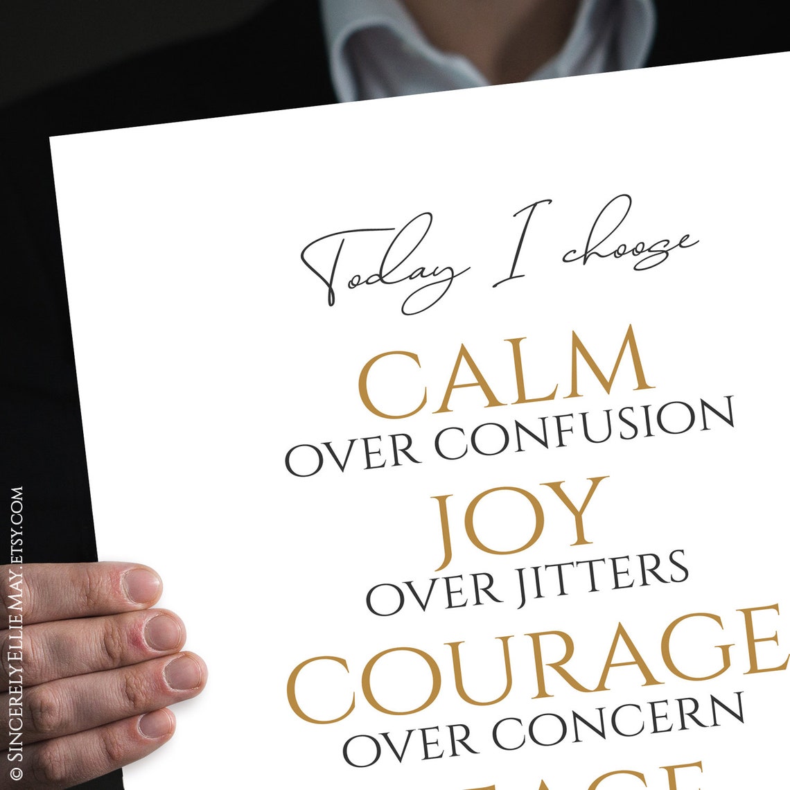 Today I Choose Calm, Joy, Courage, Peace and Gratitude Wall Art ...