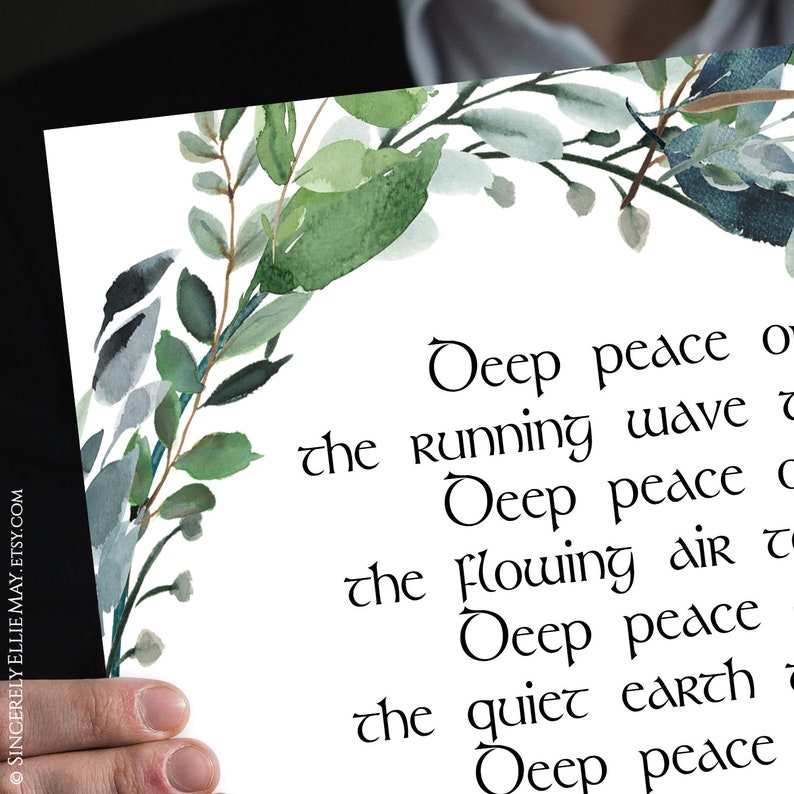 Deep Peace Gaelic Blessing Wall Art Decor, Irish Sayings, Celtic Art ...