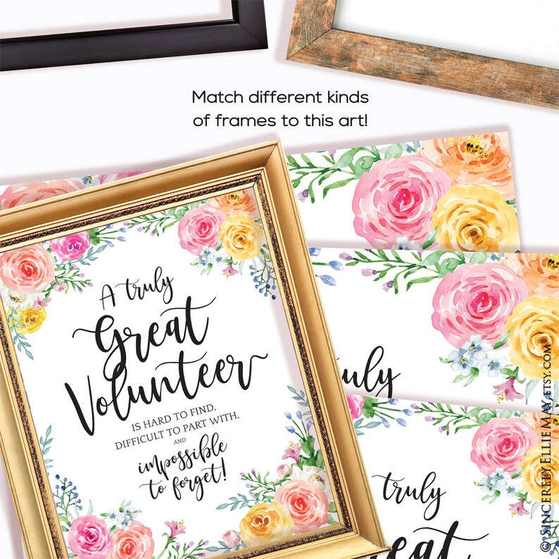 Volunteer Gifts of Appreciation Thank You Printable Gift Wall - Etsy ...